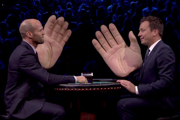 Jason Statham Gets Knocked out of His Chair by Jimmy Fallon in Game of ...