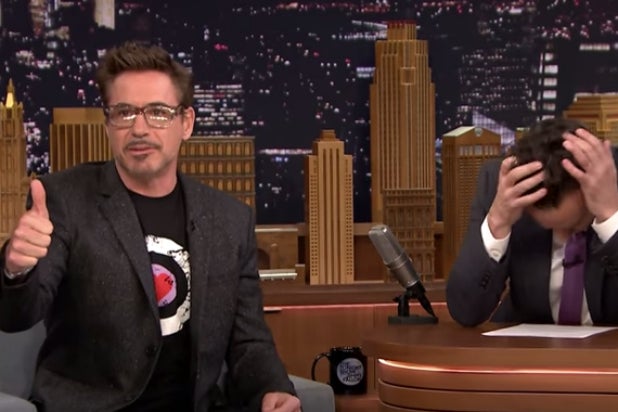 Iron Man Robert Downey Jr. Teaches Jimmy Fallon Art of Dramatic Acting ...