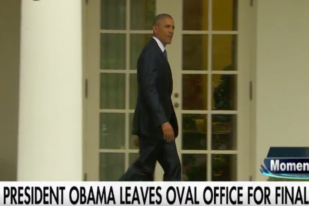 Watch President Obama Leave Oval Office for Final Time (Video)