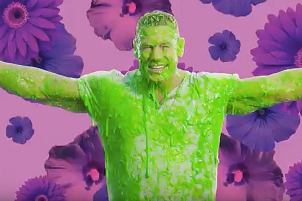 WWE Superstar John Cena Gets Body-Slammed by Nickelodeon Slime ...
