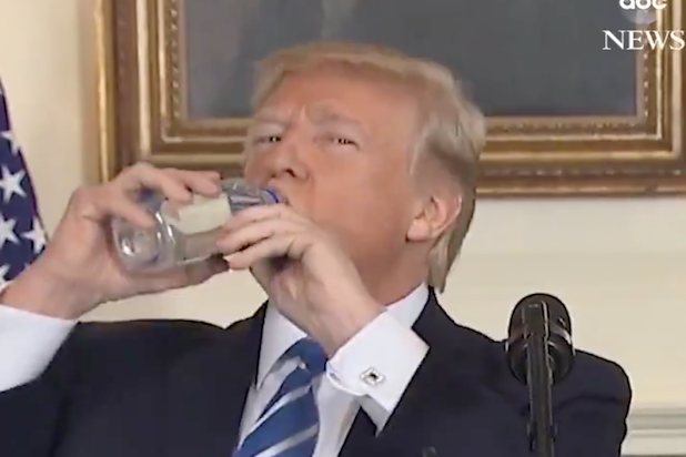 Trump Takes a Water Break, Jokes Flood Twitter - TheWrap