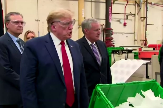 Trump Visits a Mask Factory (Without Wearing a Mask) While 'Live and ...