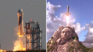Jeff Bezos' Penis-Shaped Rocket Launches Dr. Evil Comparisons