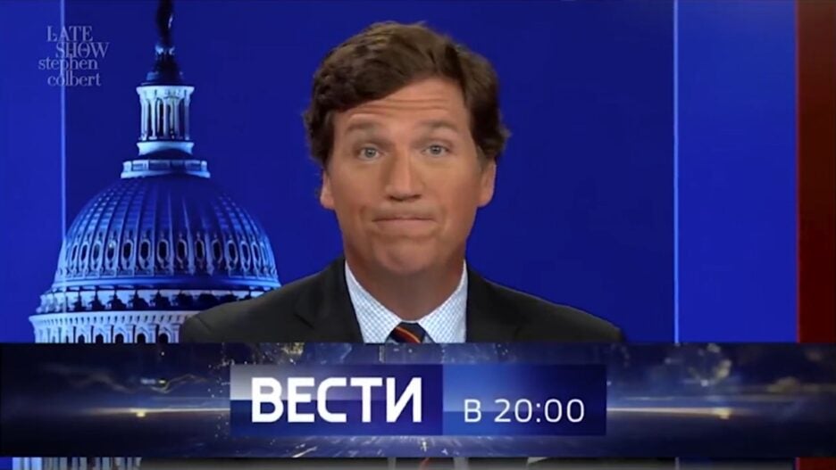 Stephen Colbert Imagines Tucker Carlson as a Russian Asset Even ...