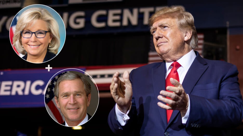 Trump Mashes Liz Cheney's Body With George W. Bush’s Face