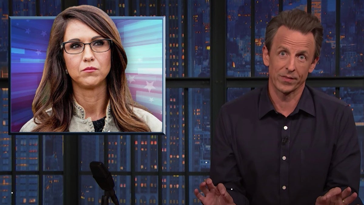 Seth Meyers Apologizes to Boebert For 'Not Giving a F--' What 'AR ...