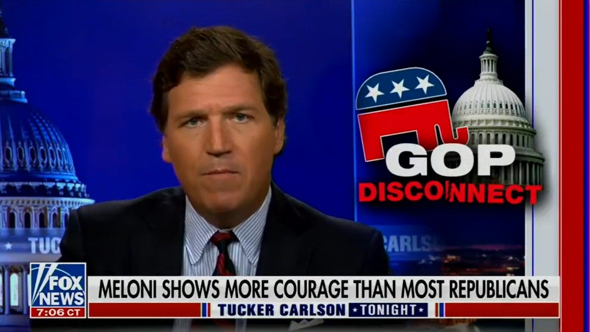 Tucker Carlson Seems to Want GOP to Be More Like Italy's New Right Wing PM