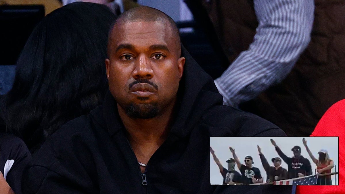 Anti-Semitic Group Rallies Support for Kanye West Above LA Freeway