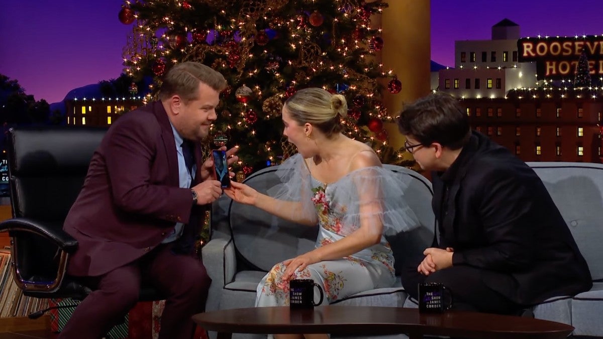 Haley Lu Richardson Surprised by Nick Jonas on Corden