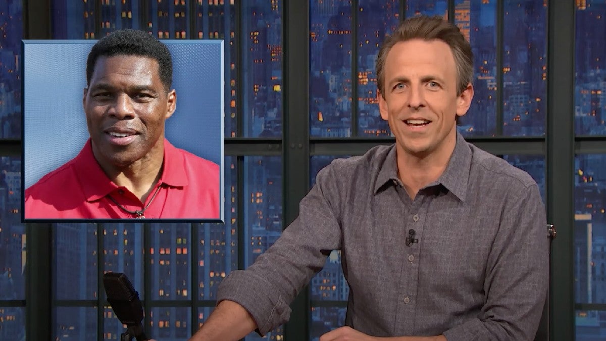 Seth Meyers Explains to Herschel Walker That Pronouns Are 'What You ...