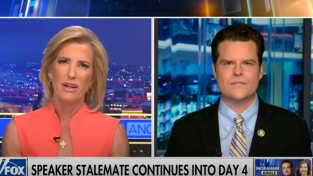 Laura Ingraham Lays Into Matt Gaetz for Threatening to Resign Amid ...