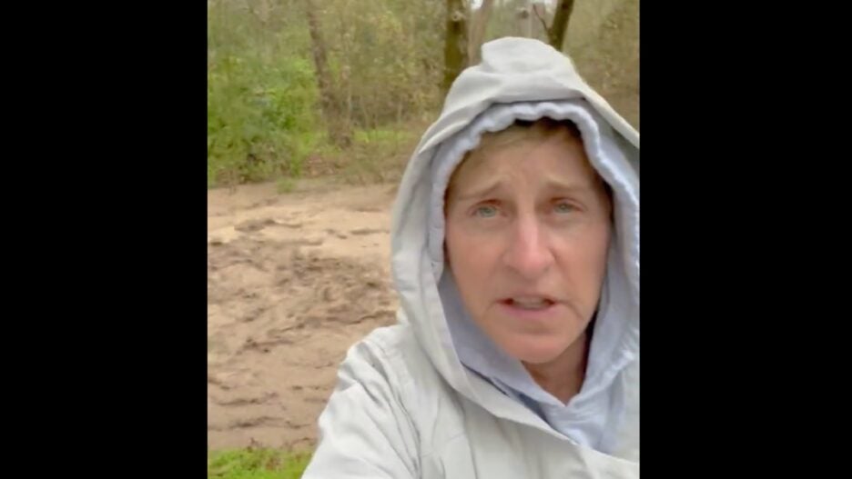 Ellen DeGeneres Shares Clip of Raging Flash Flood Behind Her House ...