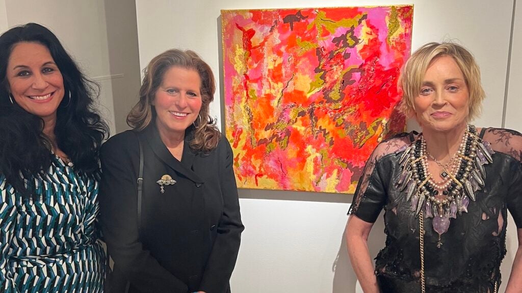 Sharon Stone Throws a Party to Show Off Her Paintings in Her First ...
