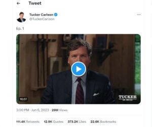 Tucker Carlson's Twitter Show Sees Tens of Millions of Views