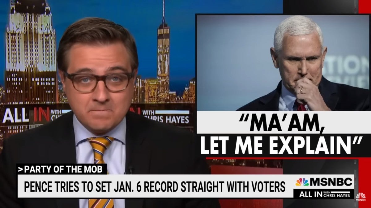 Chris Hayes Wonders if Mike Pence Is Betting Trump Will End Up in Jail ...