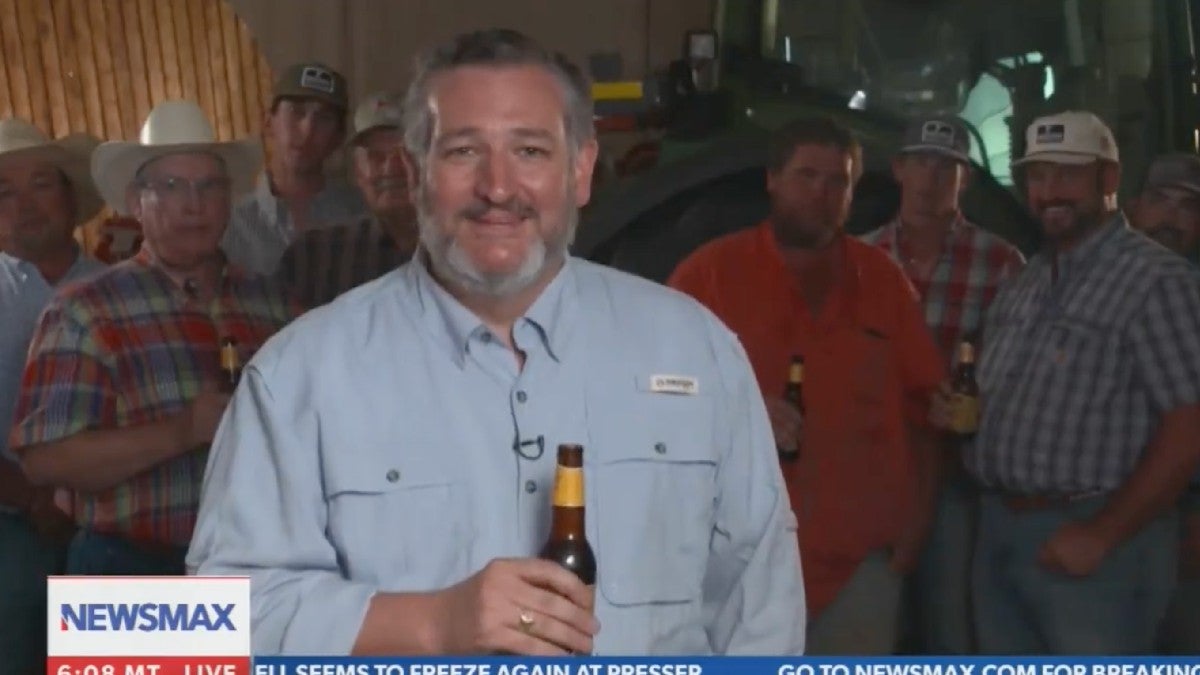 Ted Cruz Dragged for 'Cringe' Beer-Fueled Tirade on Newsmax