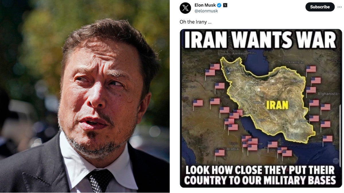 Elon Musk Shares Map Falsely Showing US Military Bases Around Iran