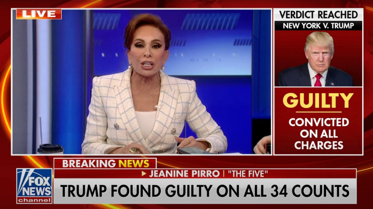 Jeanine Pirro Calls on God to Save America After Trump Verdic