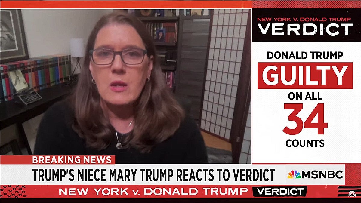 Mary Trump 'Relieved, Happy' Over Donald's Guilty Verdict: 'It's a ...