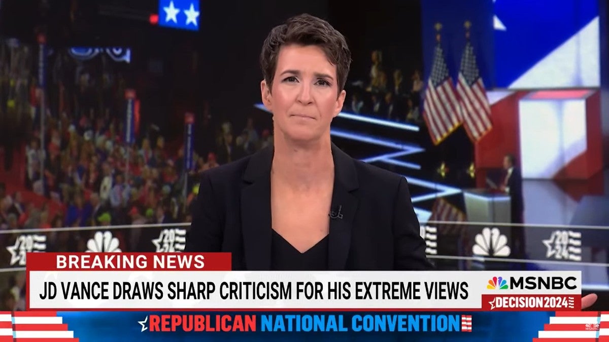 Rachel Maddow Warns Trump Picked JD Vance Because He's Sure He'll Win ...